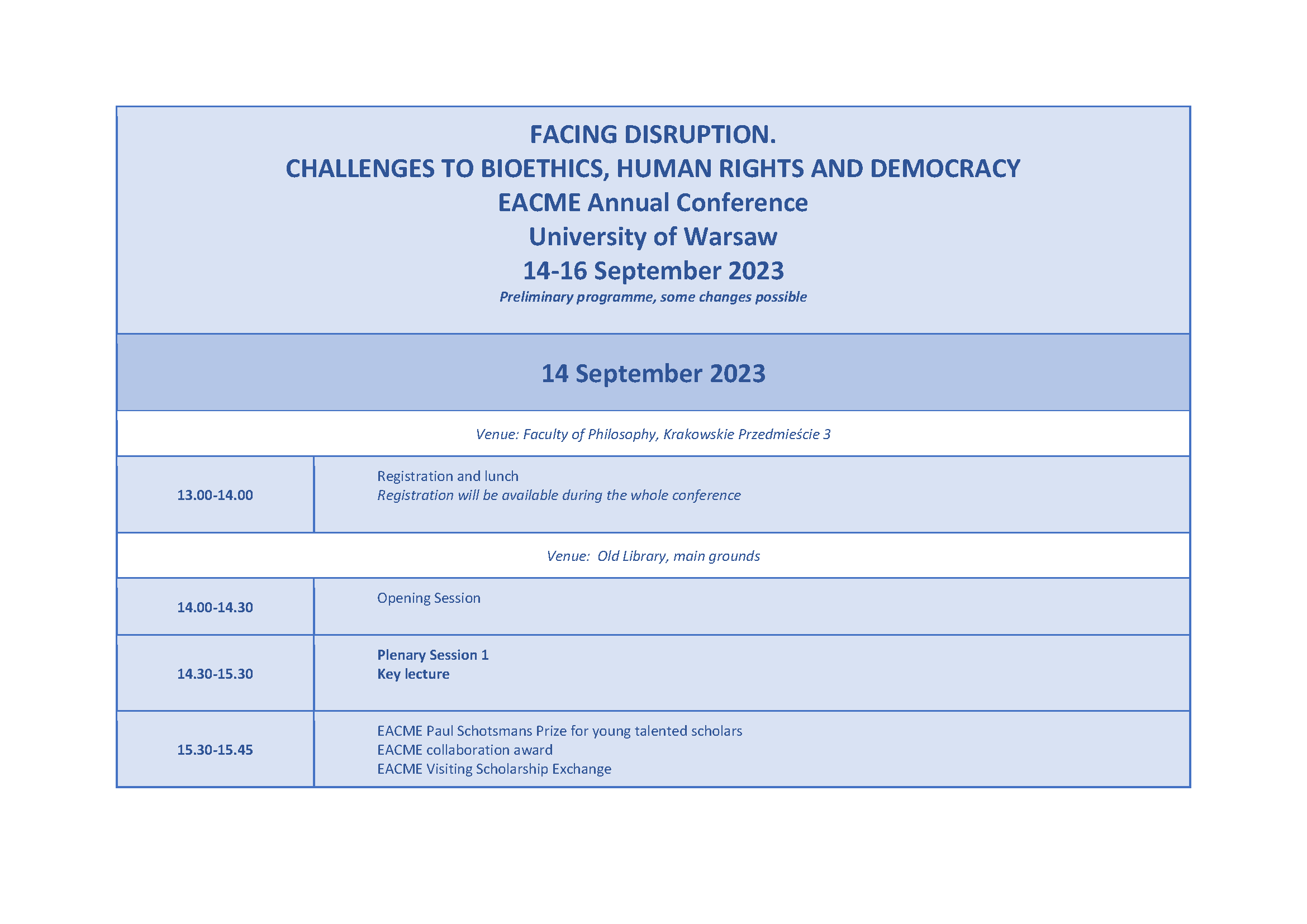 Programme - EACME2023